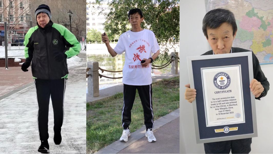 66岁业余跑者连续235天完成半程马拉松获吉尼斯纪录 | 吉尼斯世界纪录