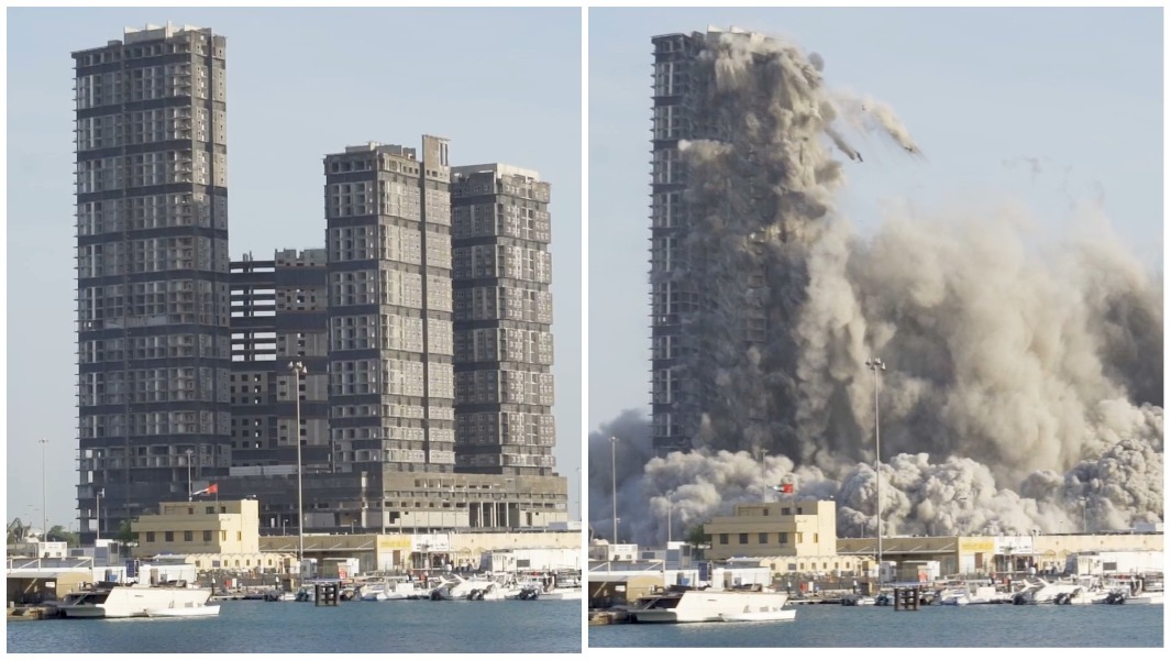 Tallest building demolished using explosives (controlled demolition ...